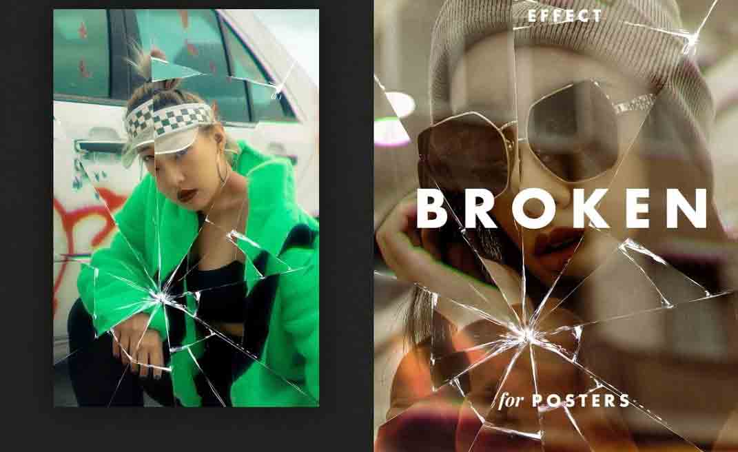 19+ Best Broken Glass Effect Photoshop Actions (Free & Paid)