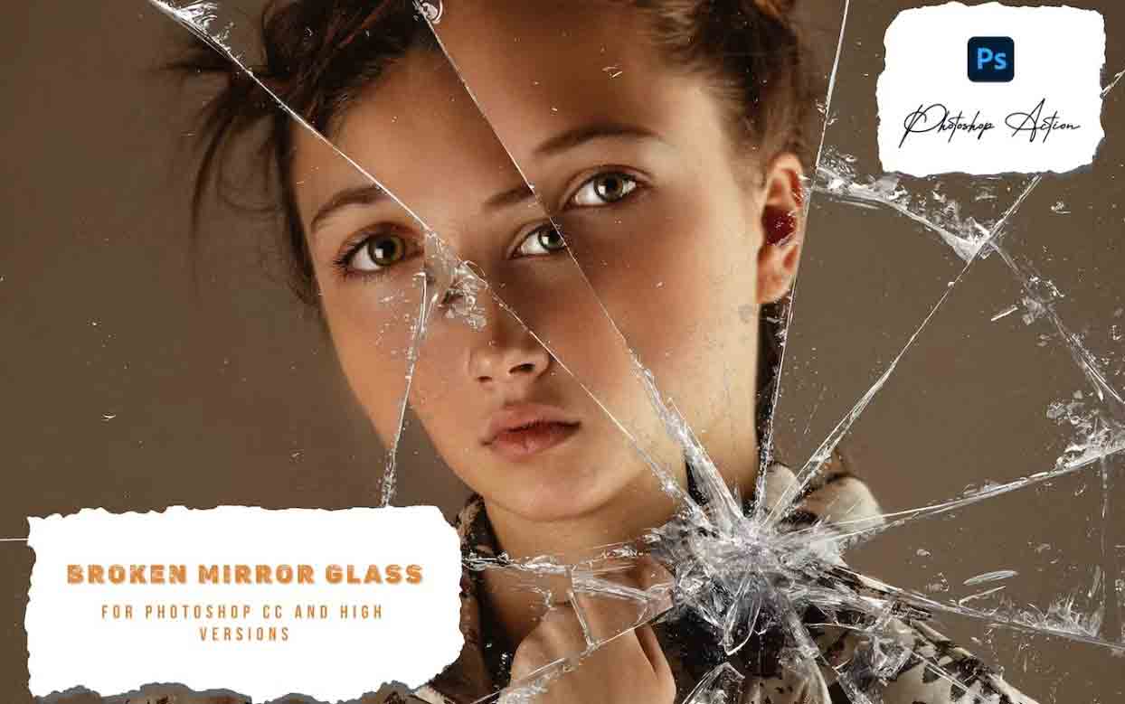 19+ Best Broken Glass Effect Photoshop Actions (Free & Paid)