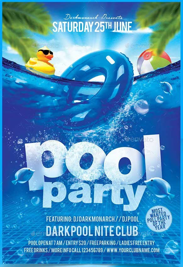 15+ Best Pool Party Flyer Templates (Free & Premium) 2024