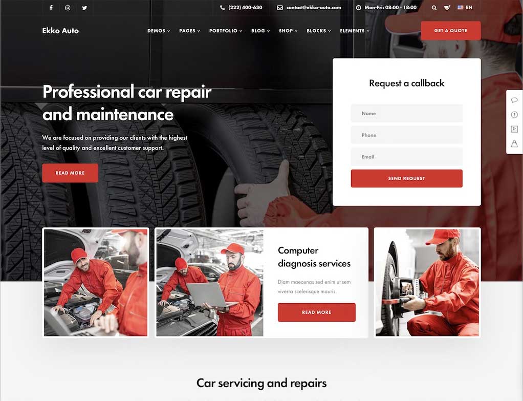 15+ Best WordPress Themes for Auto Services (Free & Paid)